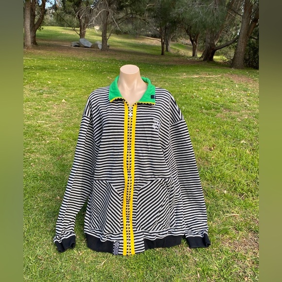 Lrg | Sweaters | Lrg 4x Mens Blackwhite Striped Zip Up Sweater Relax ...